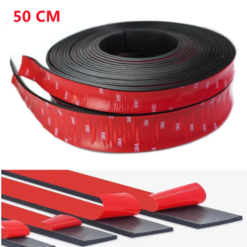 50cm-Black-Silicone-Rubber-Strip-Self-Adhesive-Sealing-Strip-Anti-skid ...