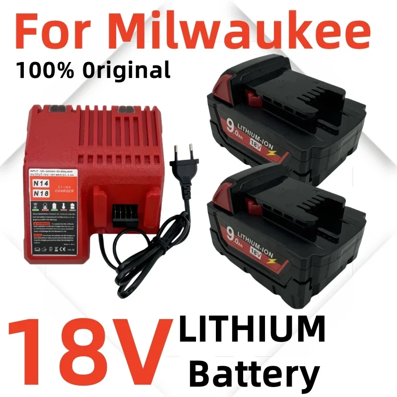 For Milwaukee M18 Power Tool Battery, Charger, 18V 9000mAh, BR, XC, 18V ...