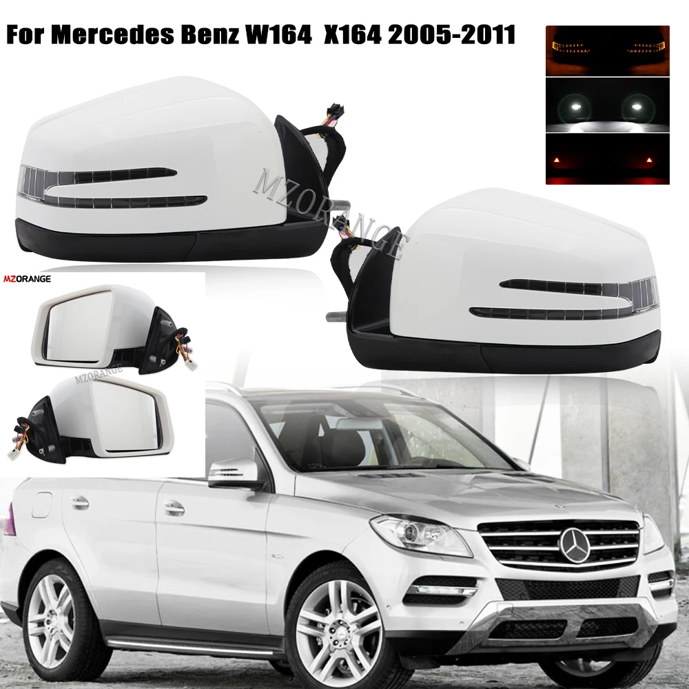 Car Outside Rearview Mirror Assembly White For Mercedes-Benz W164 2005 ...