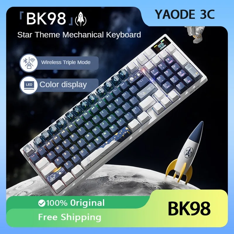 BASIC-BK98-Starry-Sky-Theme-Mechanical-Keyboard-Wireless-3Mode-RGB ...