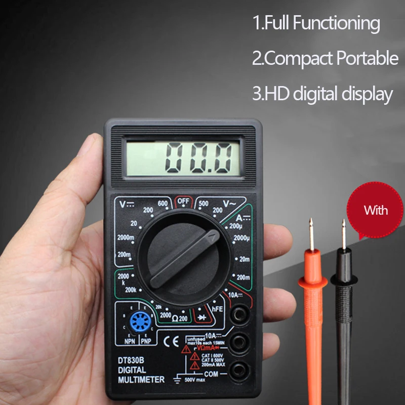 Multimetre,Digital Multimeter--Multimètre numérique LCD DT830B AC-DC, Mini voltmètre, ammètre ...