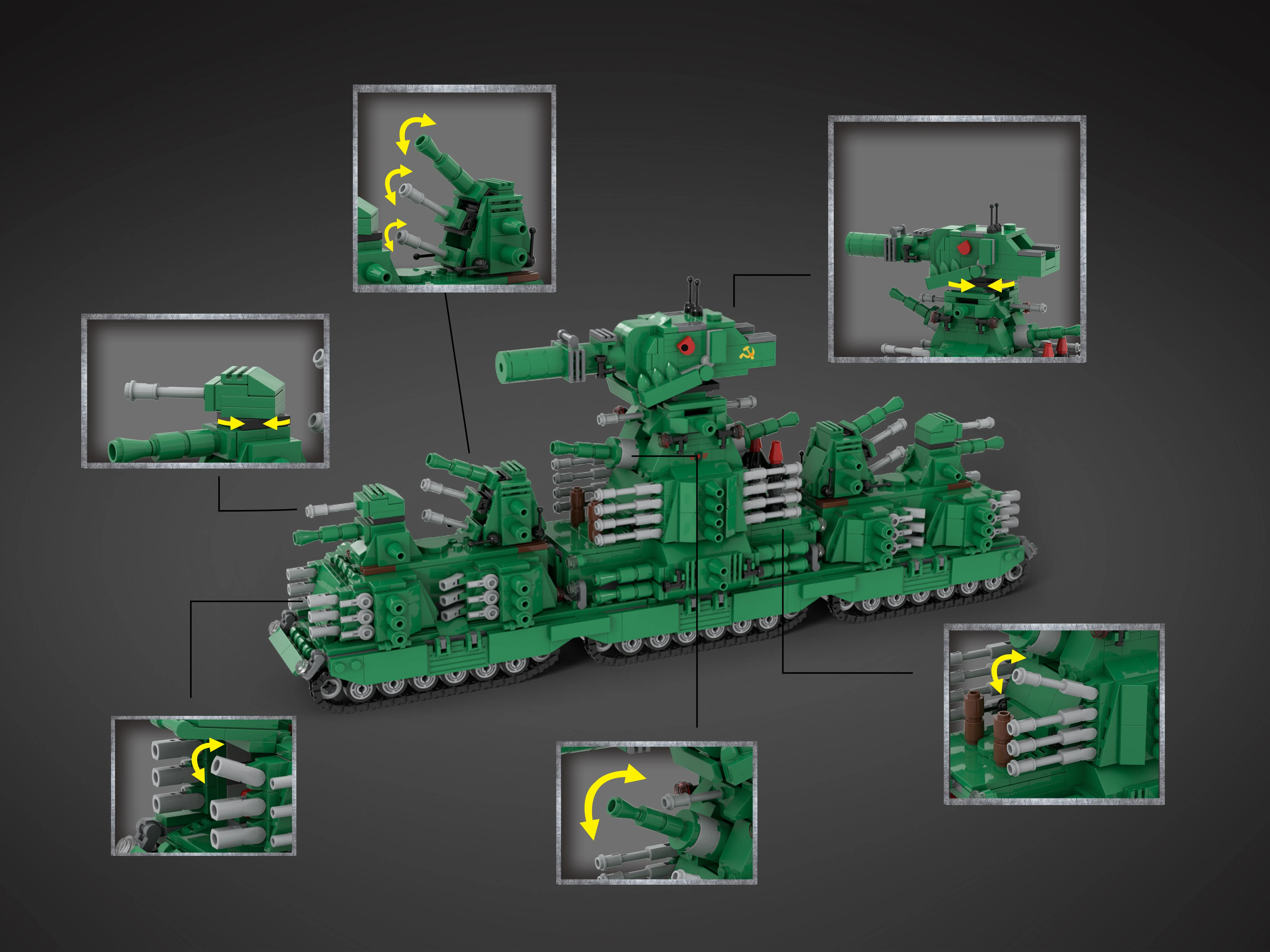 MOC-Military-Type-KV44-Armored-Vehicles-Main-Battle-Tank-Model-Building ...