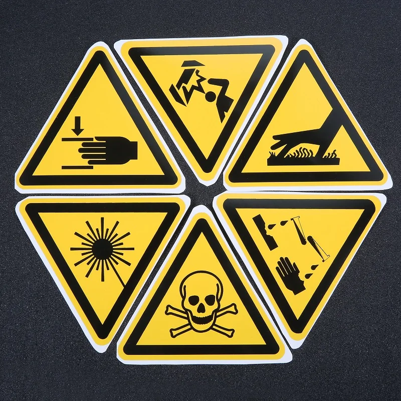 5Pcs Warning Sticker Toxic/Laser Sign Safety Labels Water Proof Oil ...