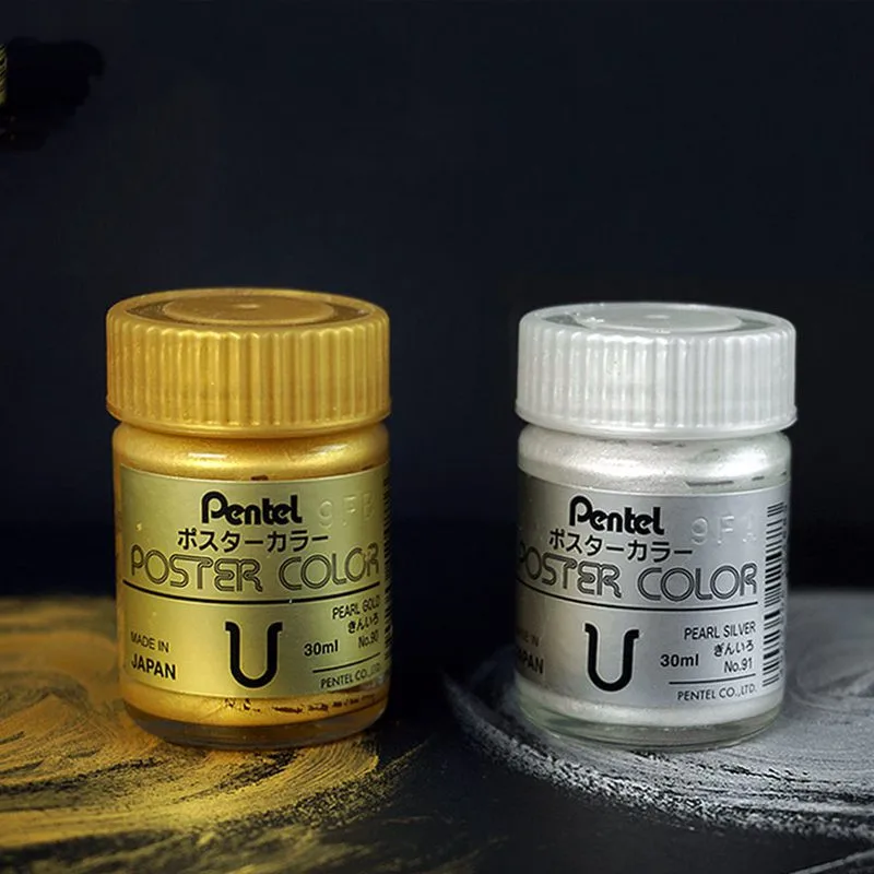 Gold-Silver-Metallic-Watercolor-Mini-Paint-Sample-2ml-Glitter-Water ...