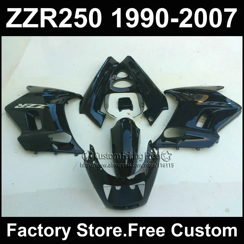 ABS plastic motorcycles fairings kit for Kawasaki ZZR-250 ZZR250 1990 ...