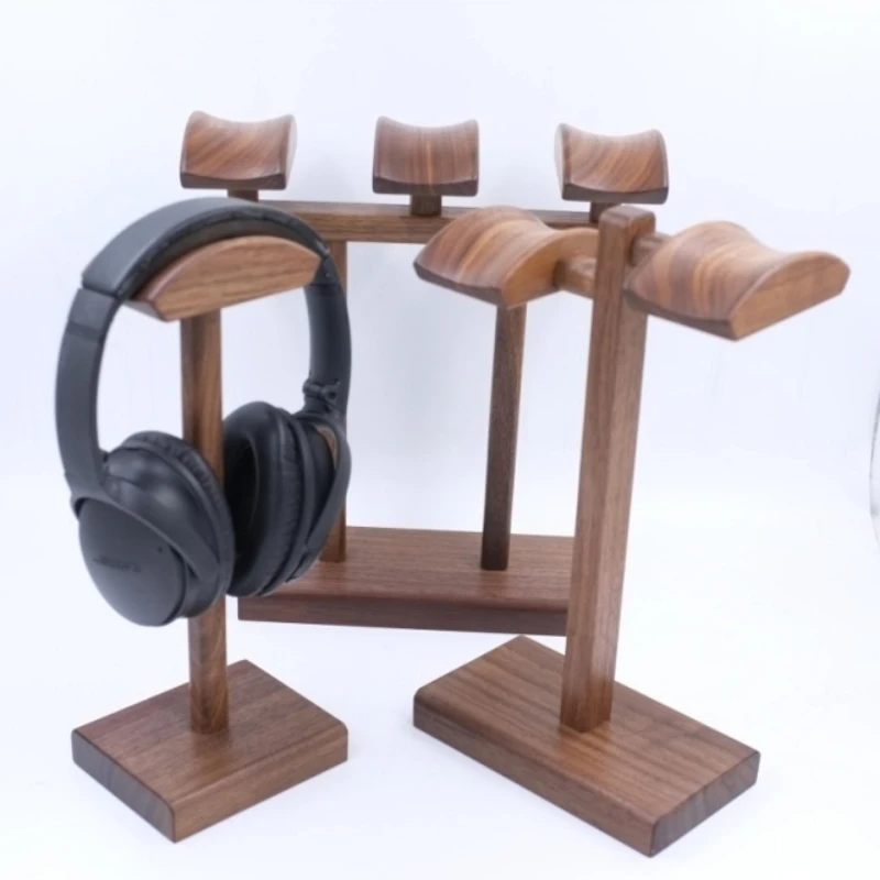 ECHOME Headphone Stand Black Walnut Wooden Headphone Holder Display ...