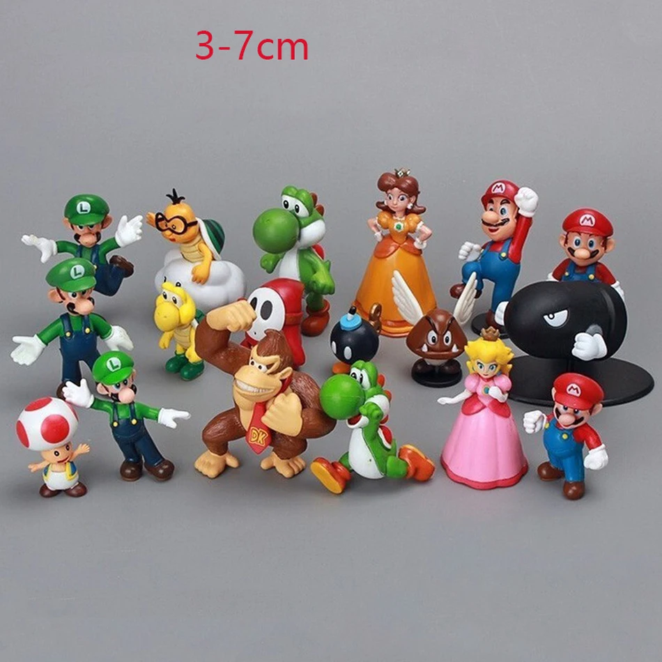 Gioco Super Mario Bros Cartoon Dolls modello Anime figure Luigi Yoshi ...