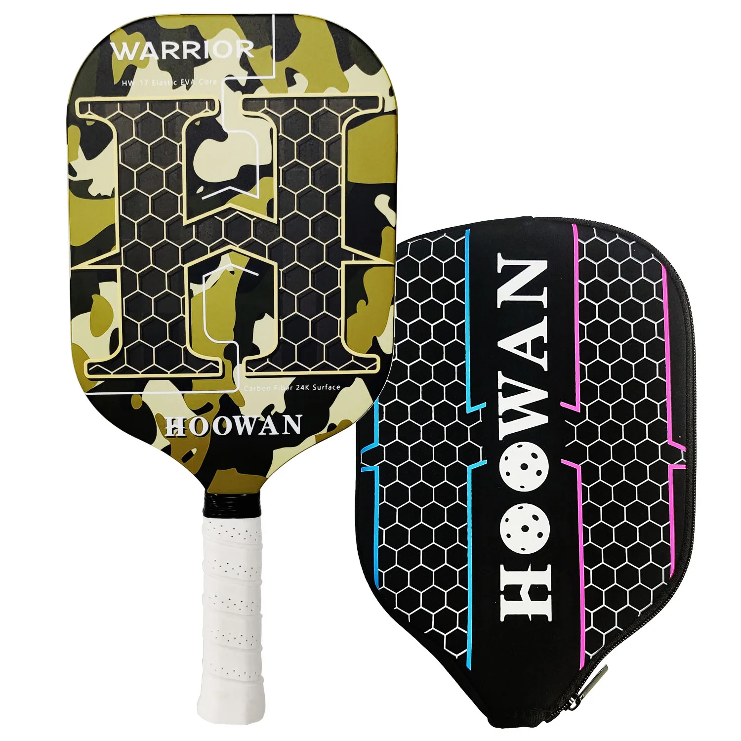 HOOWAN-WARRIOR-Pickleball-Paddle-Carbon-Fiber-24K-Offensive-16MM ...