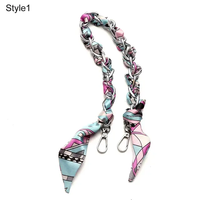 44 cm Silk Scarf Silver Bag Chain Bag Strap Replacement Belt Beautiful ...