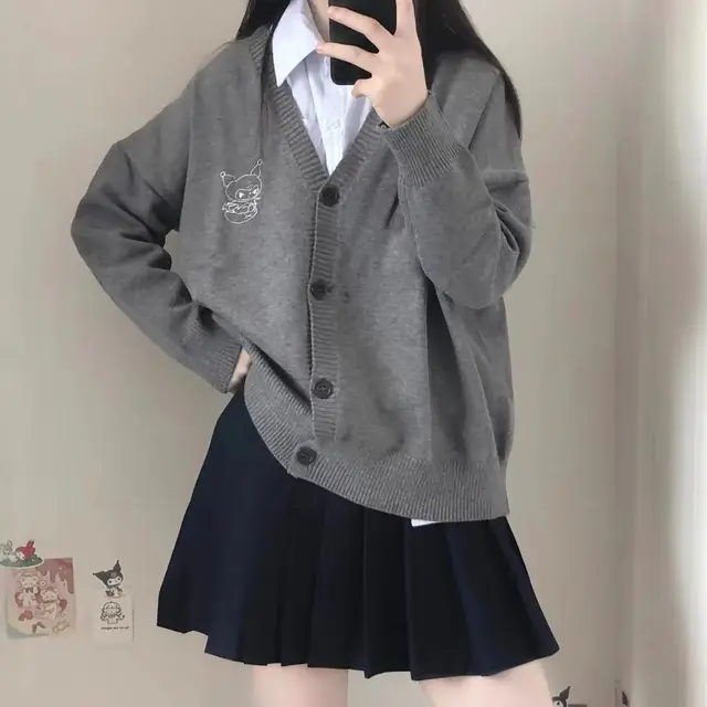 Sanrio Kawaii Knitted Jumper My Melody Kuromi Cartoon Cardigan Anime ...