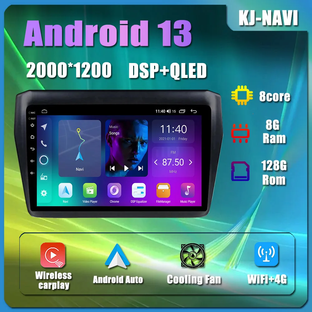 4G-LTE-IPS-DSP-Android-13-Car-Auto-Radio-CARPLAY-For-Suzuki-Swift-5 ...