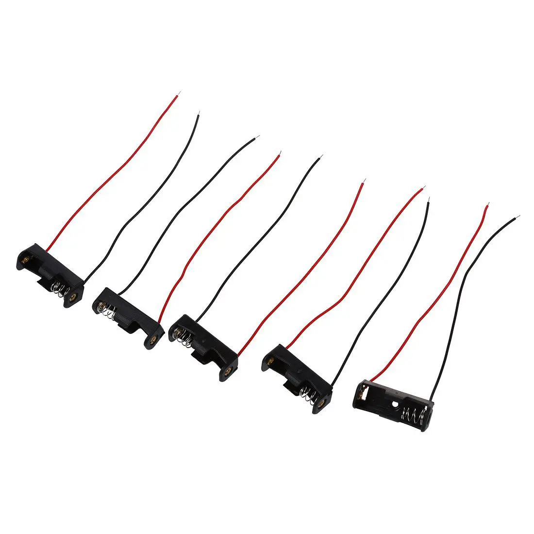 5pcs 4.3" Wire Leads Black Battery Storage Slot Holder 1 x 12V 23A/27A ...
