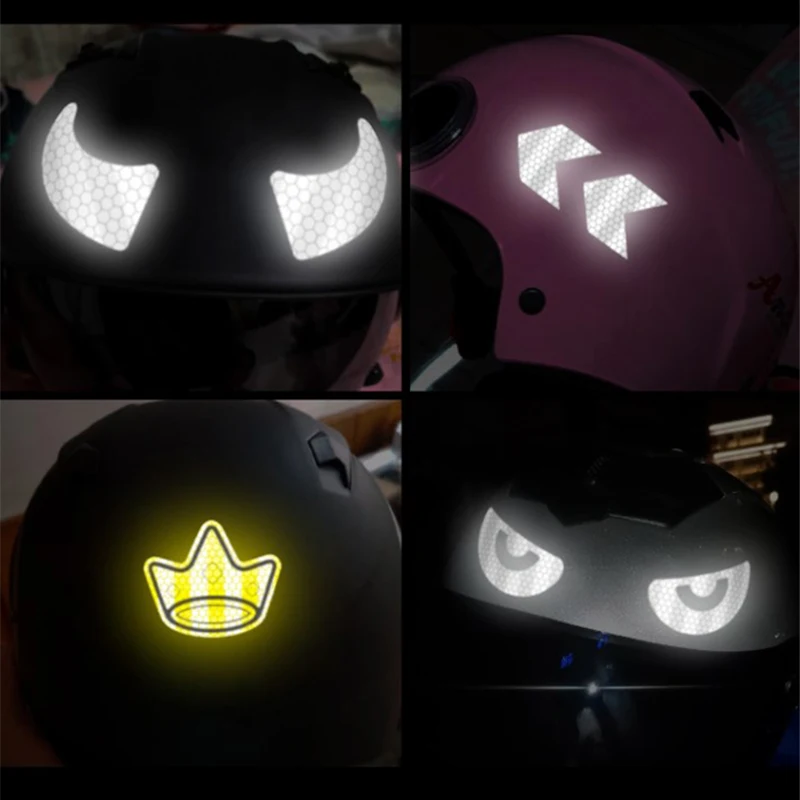 Creative Waterproof Glasses Devil Horn Motorcycle Helmet Decal Night ...