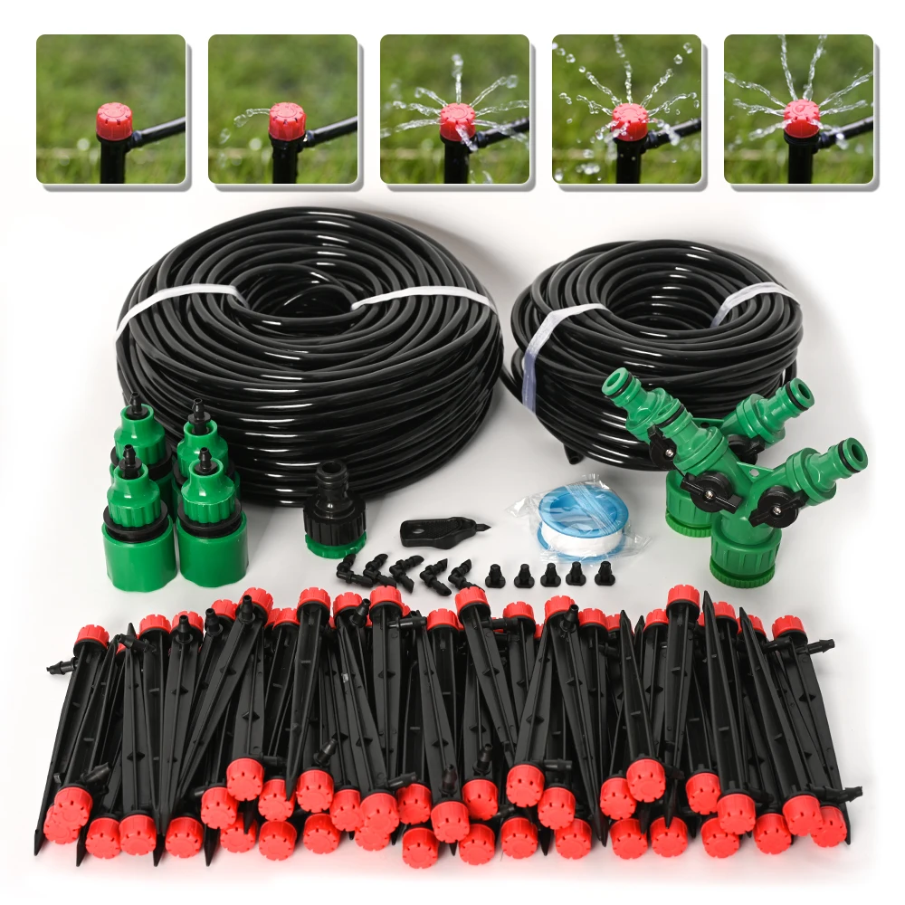 5M-60M Hose Drip Irrigation System Plant Watering Set 360 Degree ...