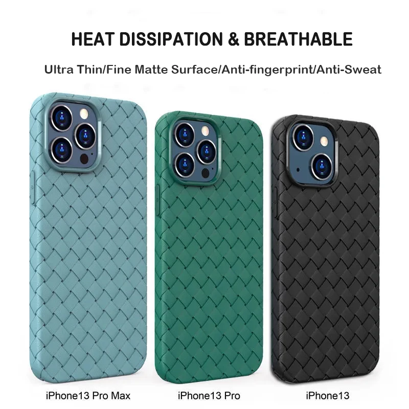Heat Dissipation Breathable Weave Grid Phone Case For iPhone 14 Pro Max ...