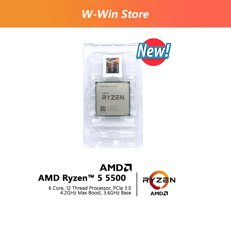 New Amd Ryzen 5 5500 R5 5500 3.6ghz Six-core Twelve-thread Cpu ...