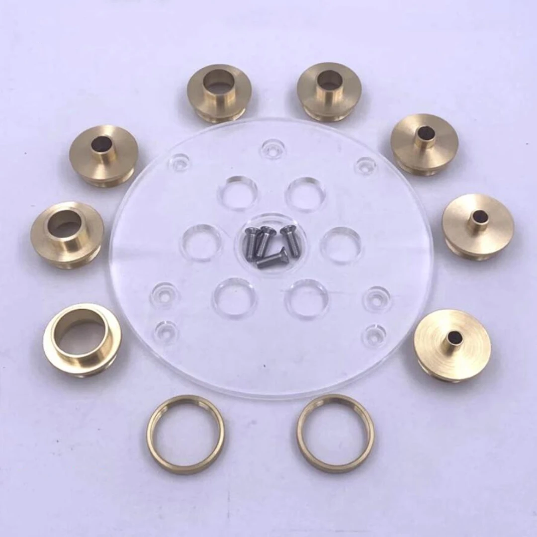 Set of Round Base Plate + 10PCS Brass Router Template Guide Bushings ...