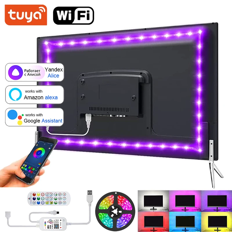 Led-Strip-Light-For-TV-Backlight-Bluetooth-Wifi-USB-5V-RGB-LED-Lights ...