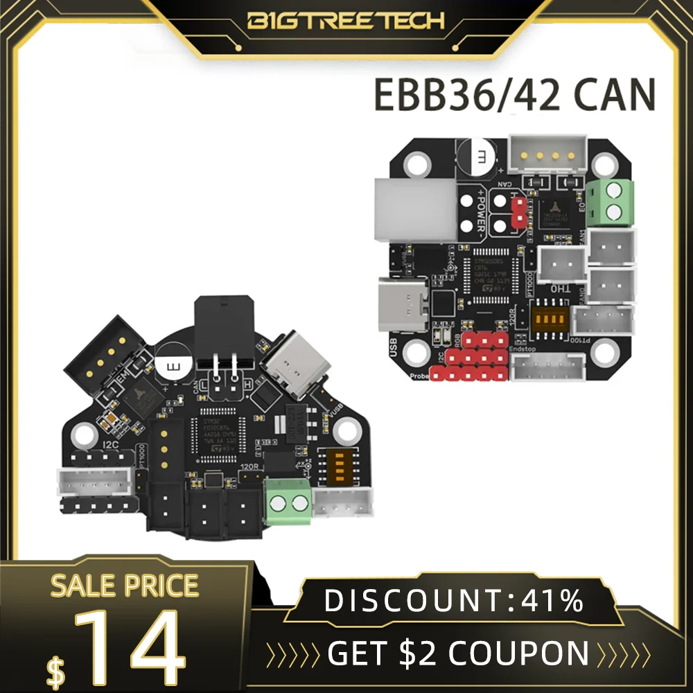 Btt Ebb36/ebb42 Can V1.0 Adapter Board Support Canbus And Usb Pt100 Vs ...