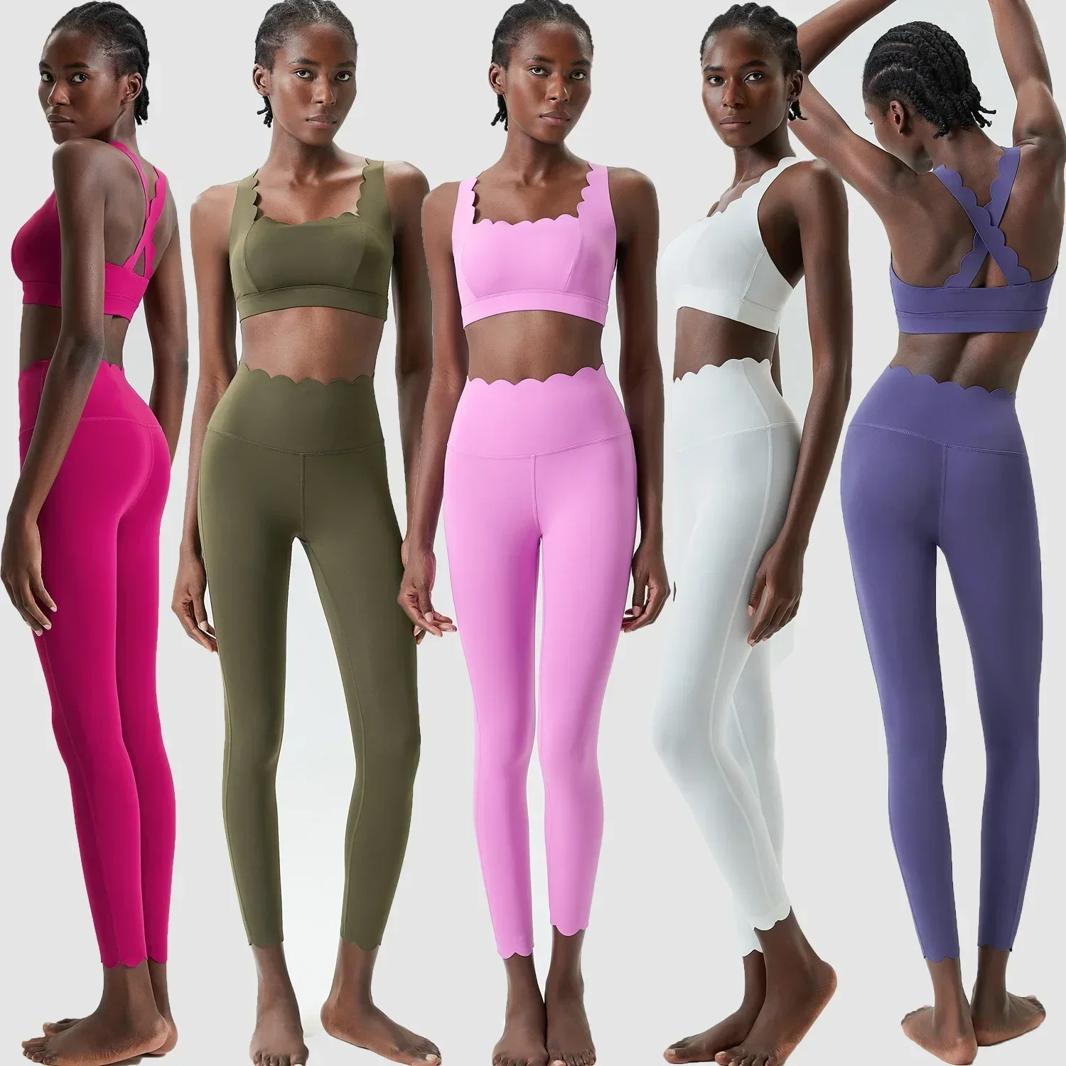 Women's wear Wave lace Fitness suit Women's Yoga vest Yoga pants ...