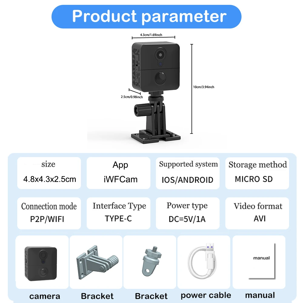 Mini Cameras Smart Home Security Camera Indoor Wireless WiFi Remote ...