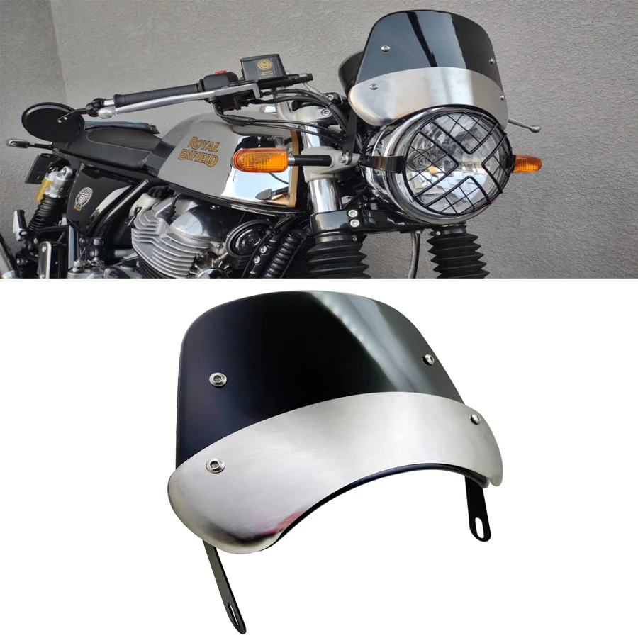 1 Set Universal Front Headlight Motorcycle Windshield Deflector 5-9.45 ...