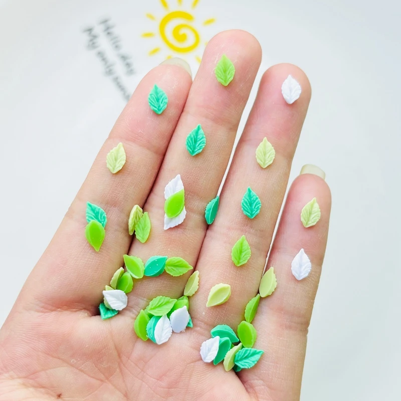 100-Pcs-New-Cute-Mini-Resin-Cartoon-Simulate-leaves-Flatback-Ornament ...