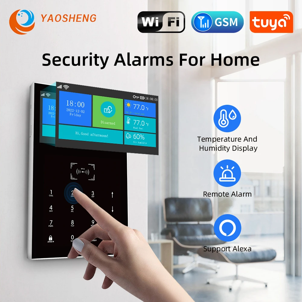 Tuya Smart Home Alarm System, Alarme de Segurança Sem Fio, Temperatura ...