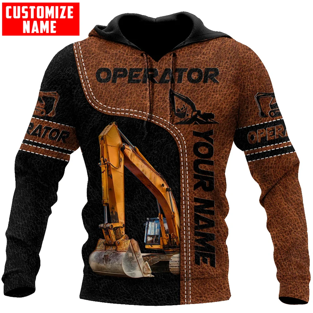 Personalized Name Excavator Operator 3d Printed Men Hoodie Unisex ...