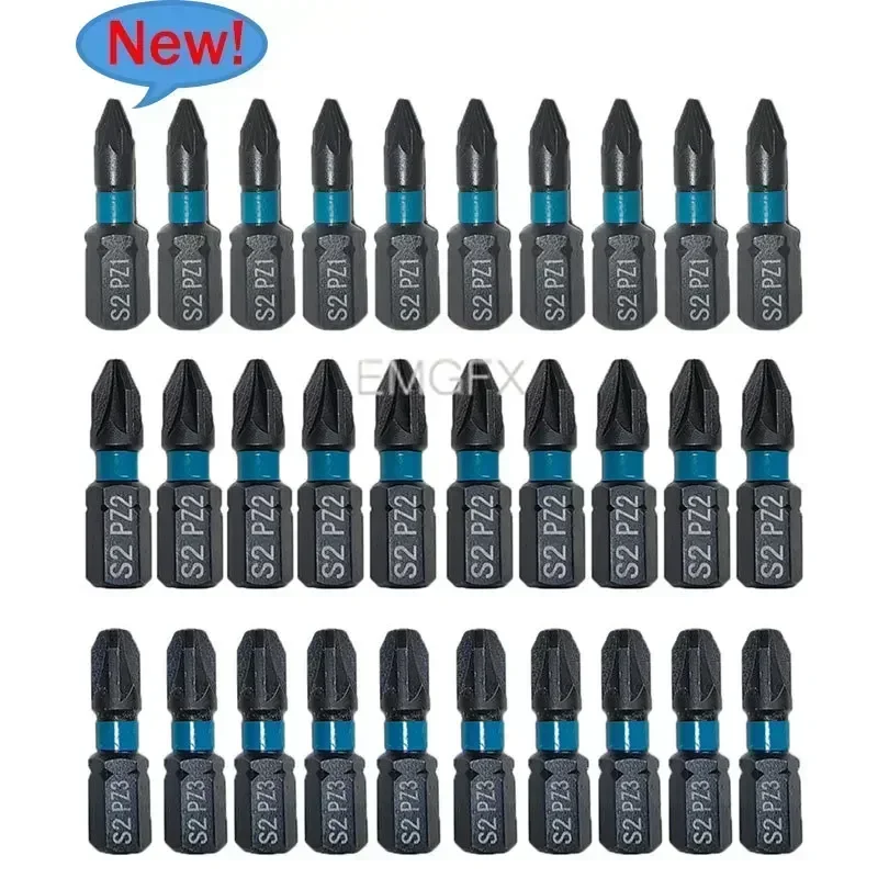 10PCs 25mm PZ1/PZ2/PZ3 S2 Alloy Steel Precision Screwdriver Set of Bits ...