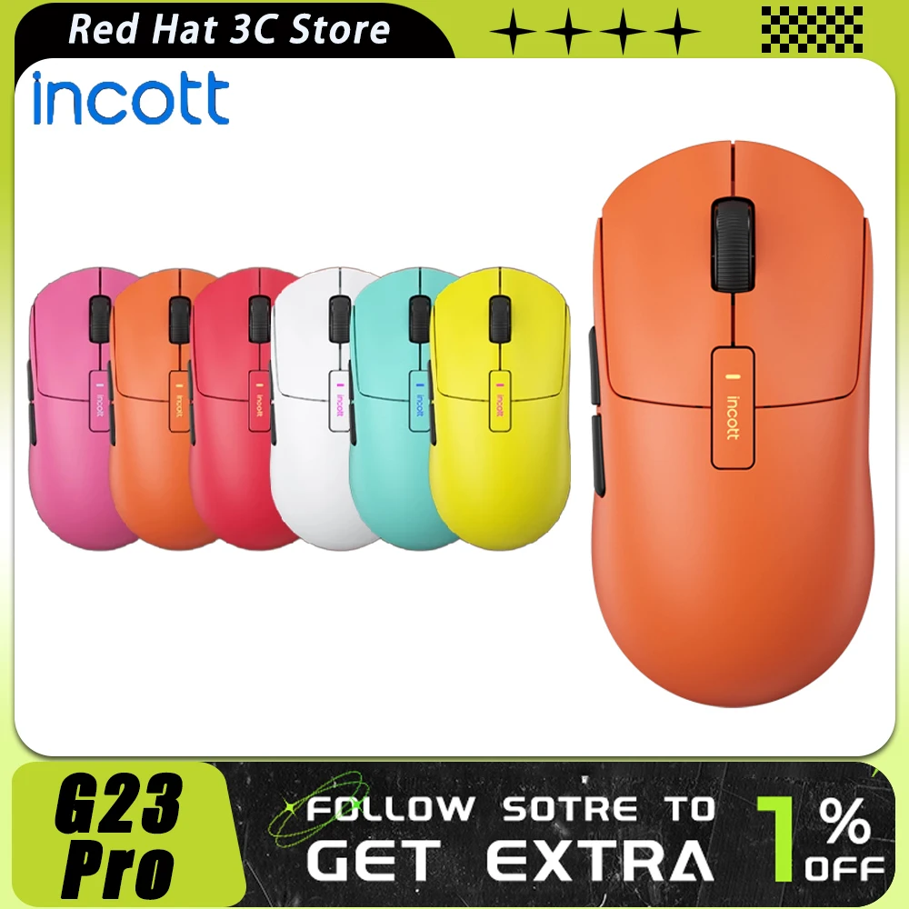 Incott-G23-Pro-Wireless-Mouse-8K-Dual-Mode-Hot-Swap-Fast-Charge-PAW3950 ...