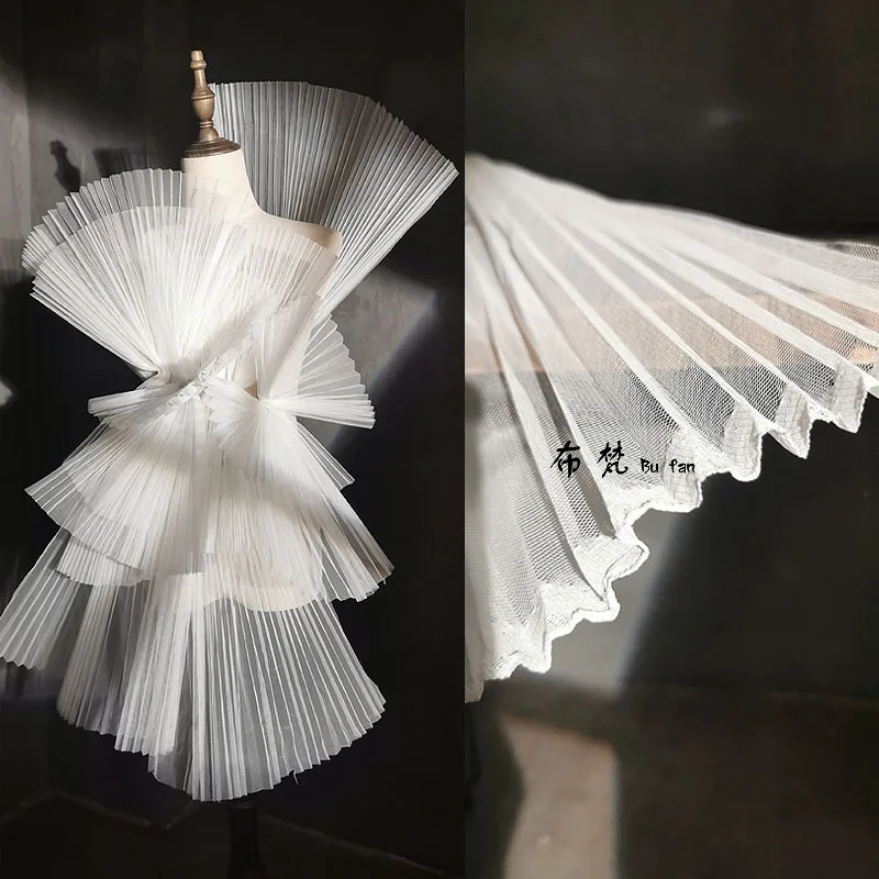 Pleated-Organza-Pleats-Three-dimensional-Rigid-Shape-Mesh-Pleated ...
