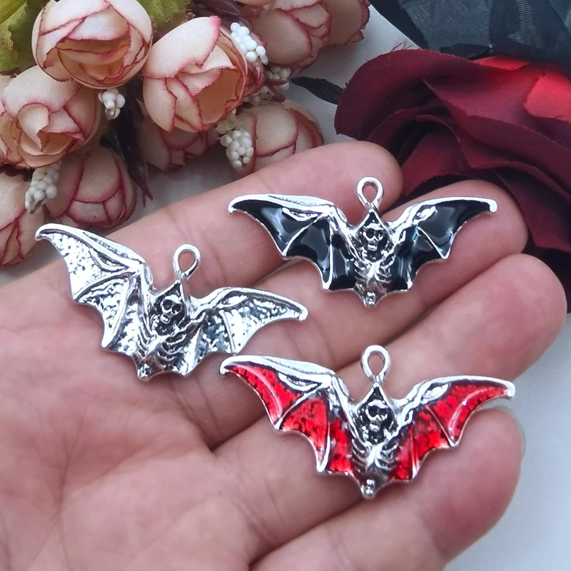 5pcs 50 * 28mm Gothic Bat Skull Dark Witch Pagan Wizardry Worship Gift ...