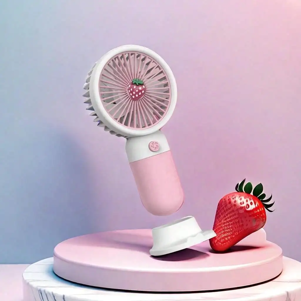 Cell-phone-stent-small-fan-handheld-usb-charging-mini-fruit-portable ...