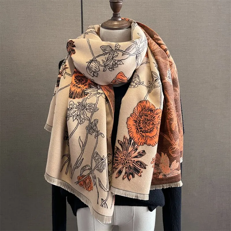 Women-Simple-Cashmere-Print-Shawl-Scarf-Luxury-Thick-Warm-Pashmina ...