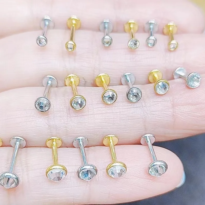 50pcs-16G-Body-Jewelry-Piercing-Gold-Sliver-Gems-Lip-Labret-Bar ...