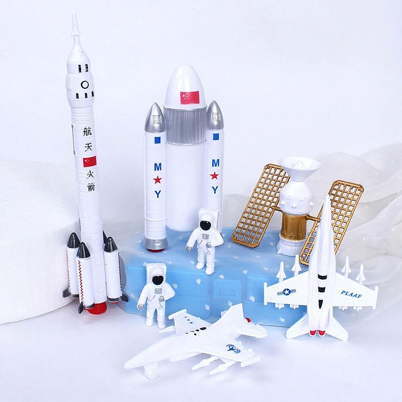 1Set-Rocket-Toy-Space-Series-Rocket-Plane-Satellite-Astronaut-Model ...