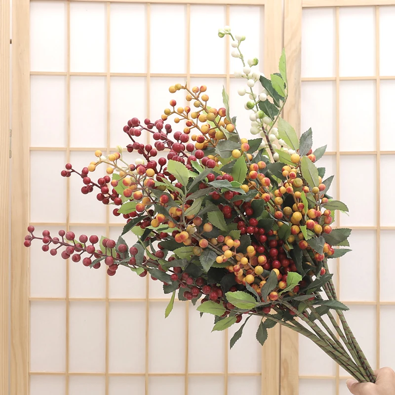 Christmas-Decoration-Artificial-Berry-Flower-Branch-70cm-Foam-Fake ...