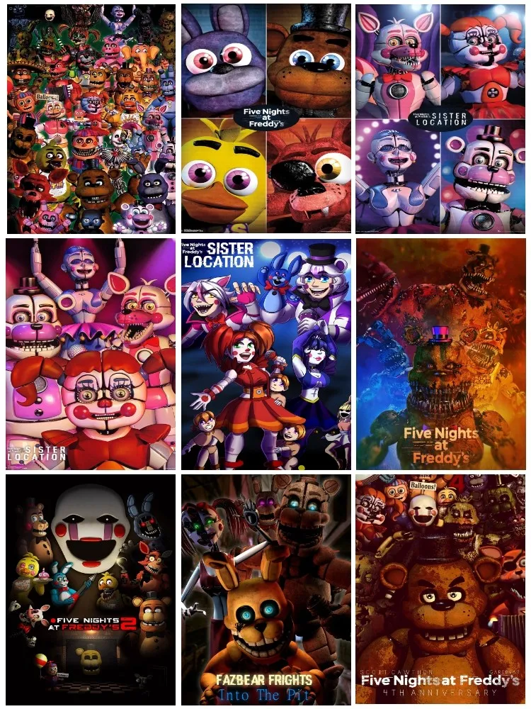 Fnaf-Five-nights-At-Freddys-p-ster-de-juego-imagen-impresa-dormitorio ...