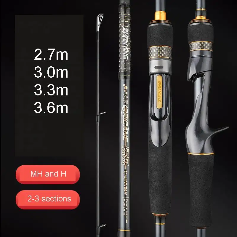 ZZ390 MH and H Fast 2-3 Section Fishing Rod Carbonfiber Bait 10-70g Tip ...