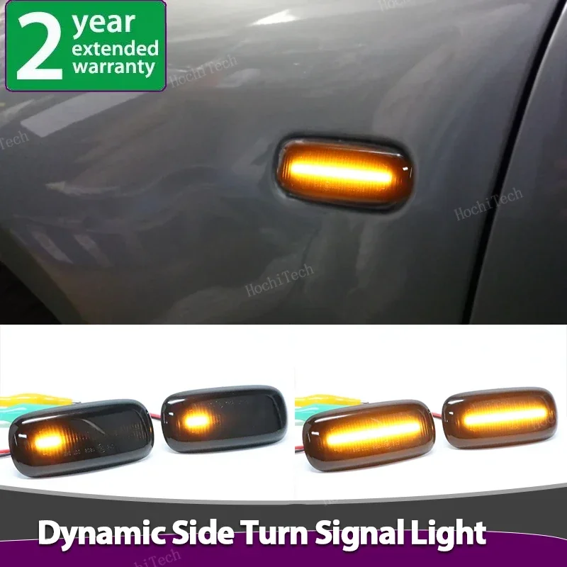 2pcs Dynamic Smoked Lens Amber LED Side Marker Lights For Audi A2 A3 8L ...