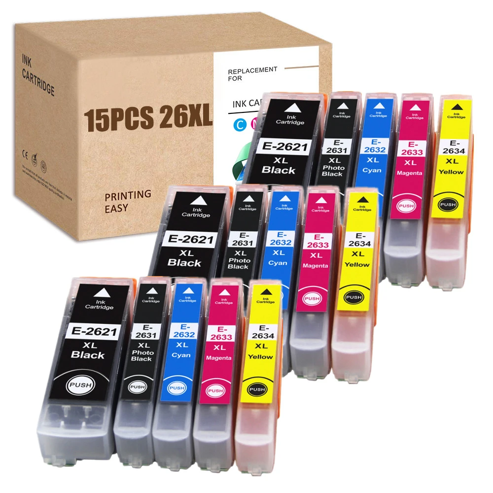 Hs Compatible For Epson 26xl Ink Cartridge For Xp 510 520 600 605 610 ...