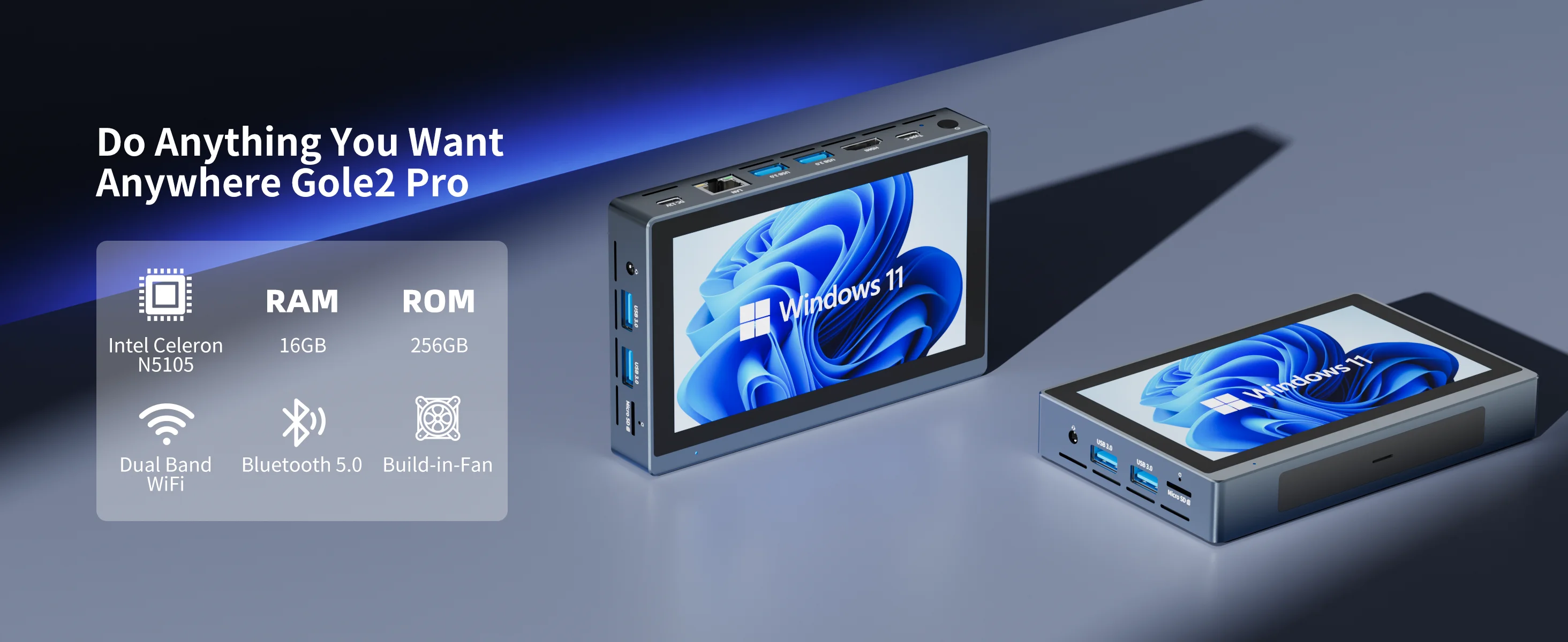 Higole 2 Pro Tablet Pad Industrieel Windows 11 Tablet Mini PC 5,5 inch ...