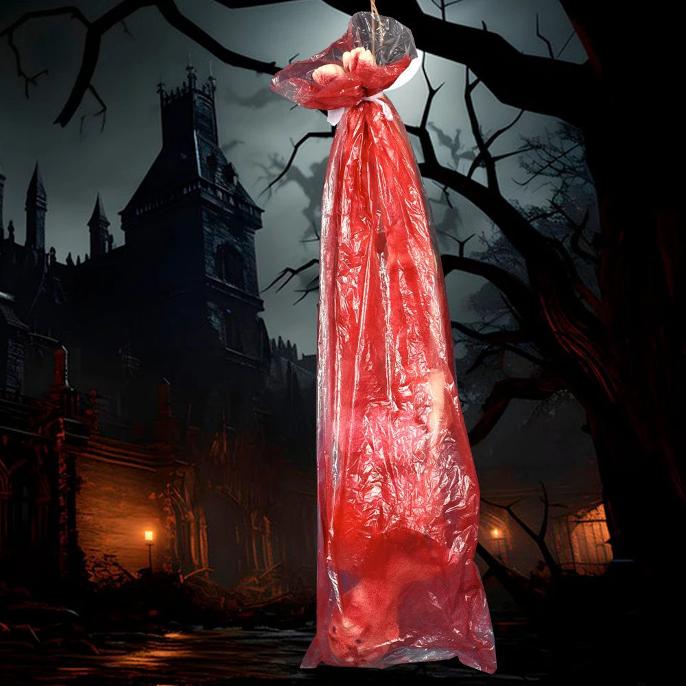 Scary-Hanging-Dead-Body-in-Bloody-Bag-Halloween-Decorations-Creepy ...