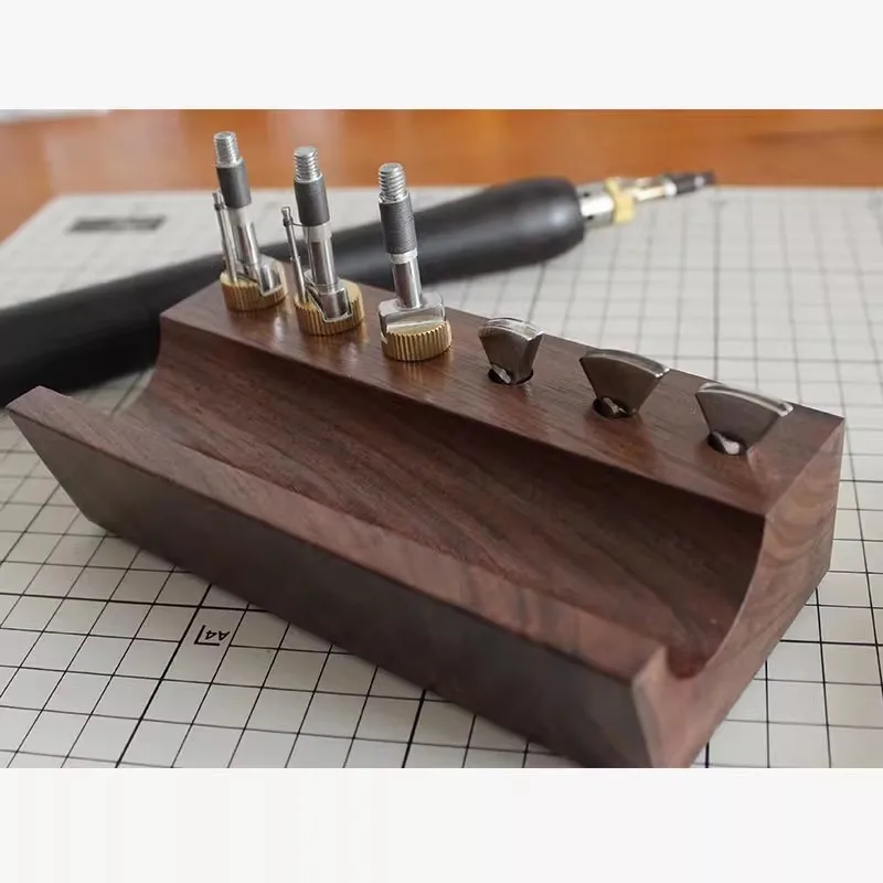 Vulcan-Black-Walnut-Solid-Wood-Base-DIY-Leather-Storage-Rack-For-Handle ...