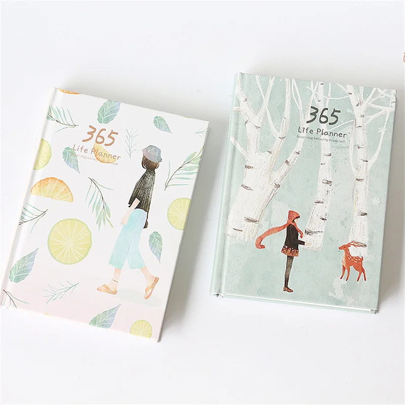 365 Planner Agenda Notebook Colorful Inner Page Illustration Yearly ...