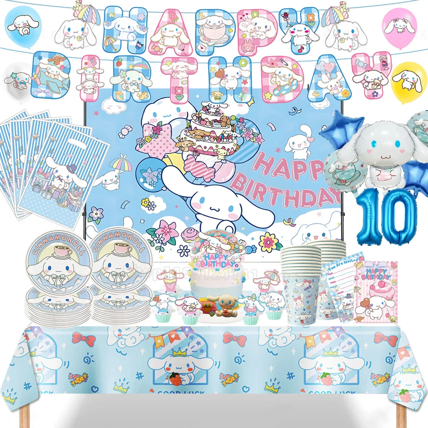 Cinnamoroll Birthday Party Decoration Tableware Birthday Banner ...