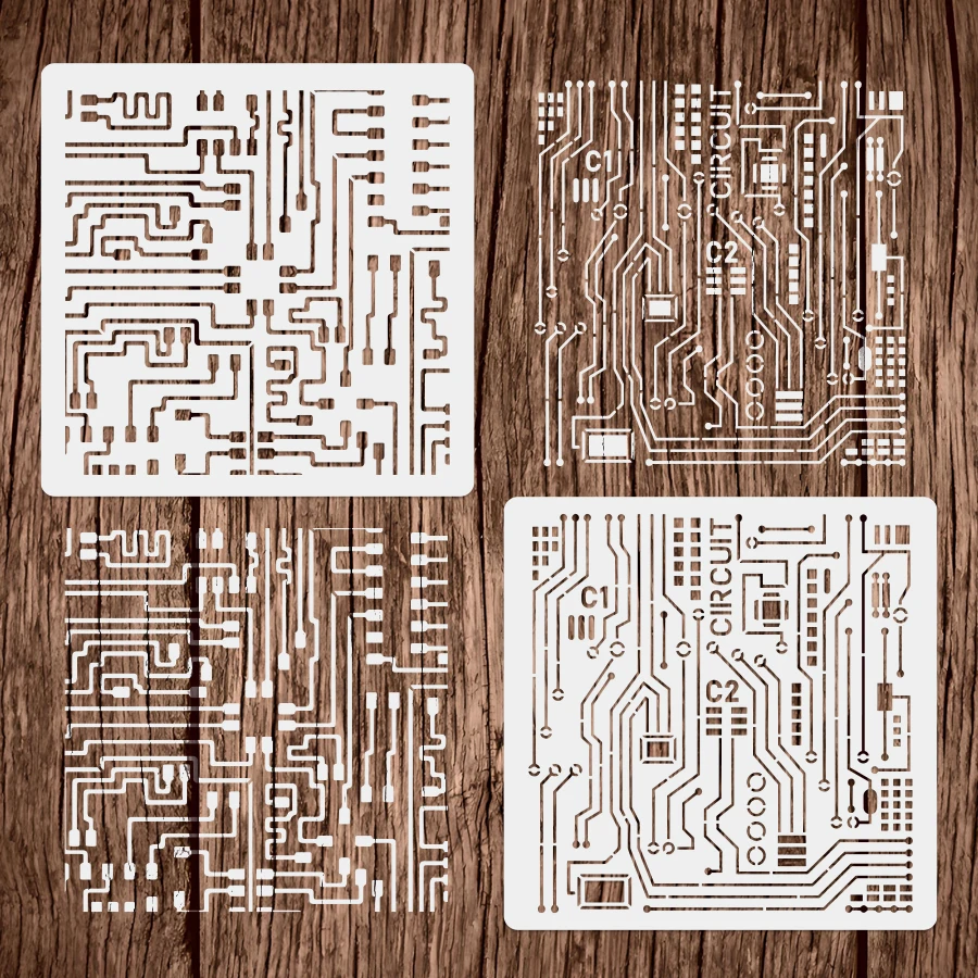 2pcs Circuit Board Stencil Set for Creative DIY Projects, 7.8inch ...