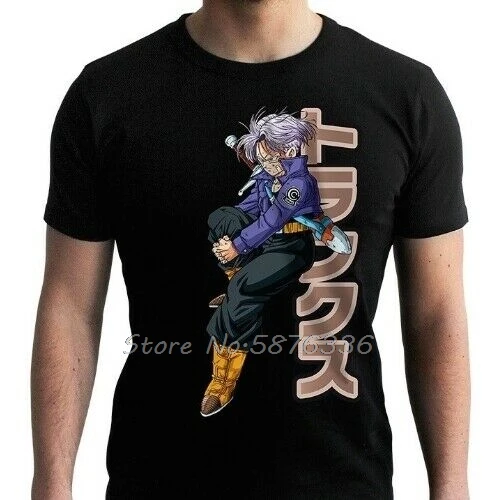 Trunks Black Men T Shirt Summer Cotton Tshirt Anime Tees Tops Harajuku ...