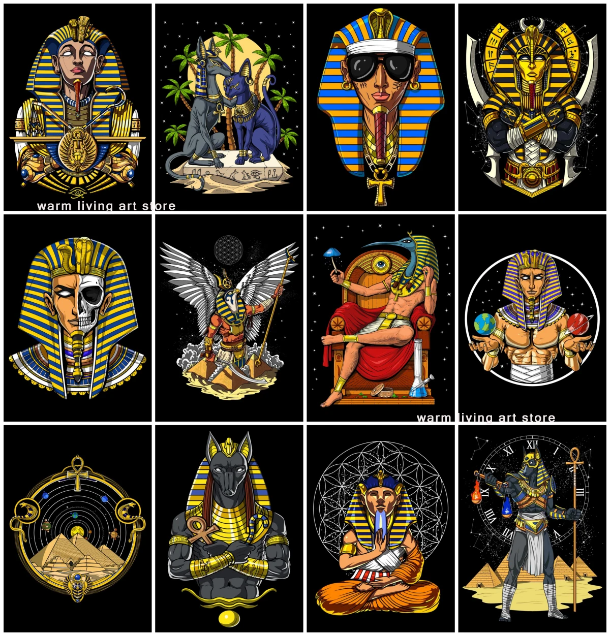 Funny Egyptian Mythology Pharaoh Gangster Egyptian Gods Anubis Ra ...